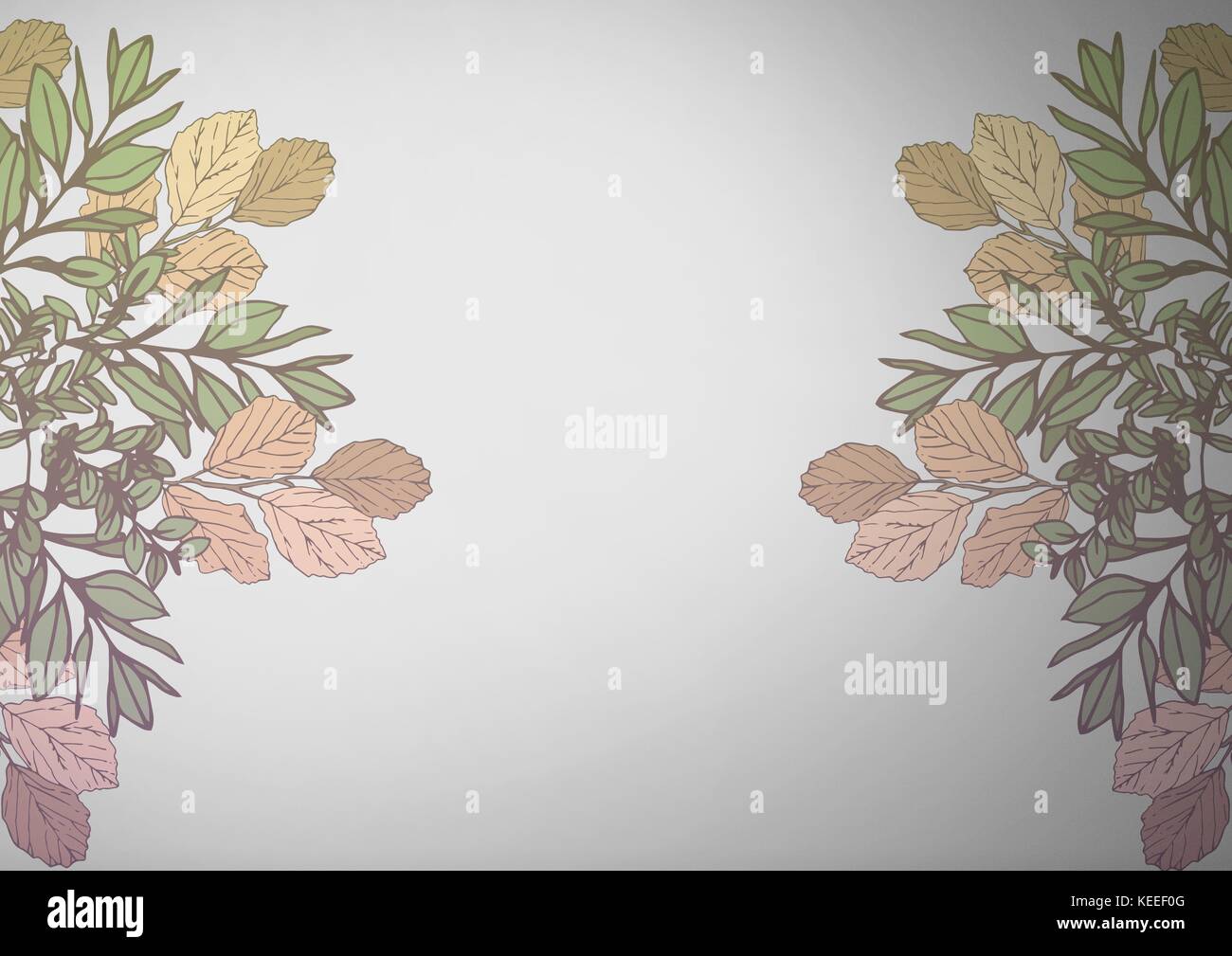 Digital composite of Grey background with pretty flower illustrations ...
