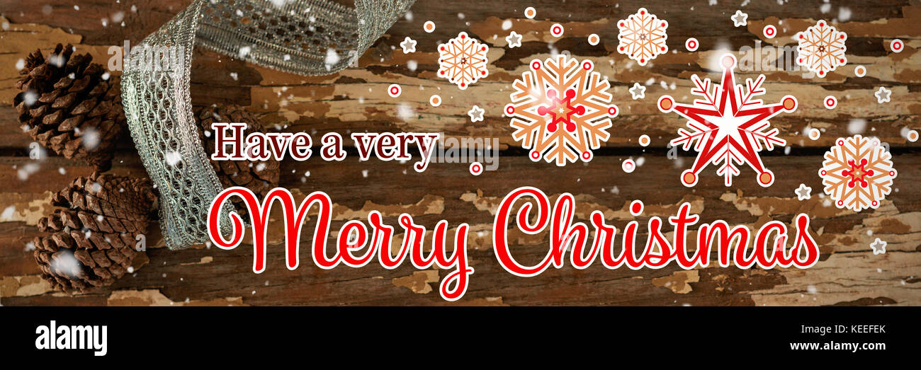 Christmas message on wooden background Stock Photo - Alamy