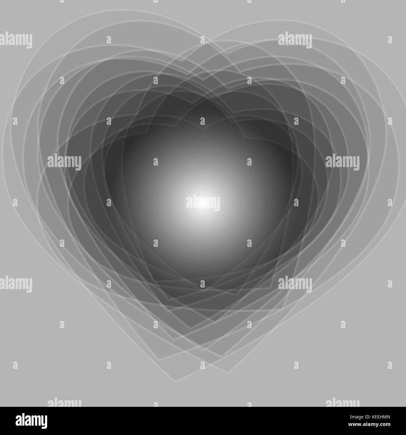 Multi layer transparent white hearts on grey background vector design ...