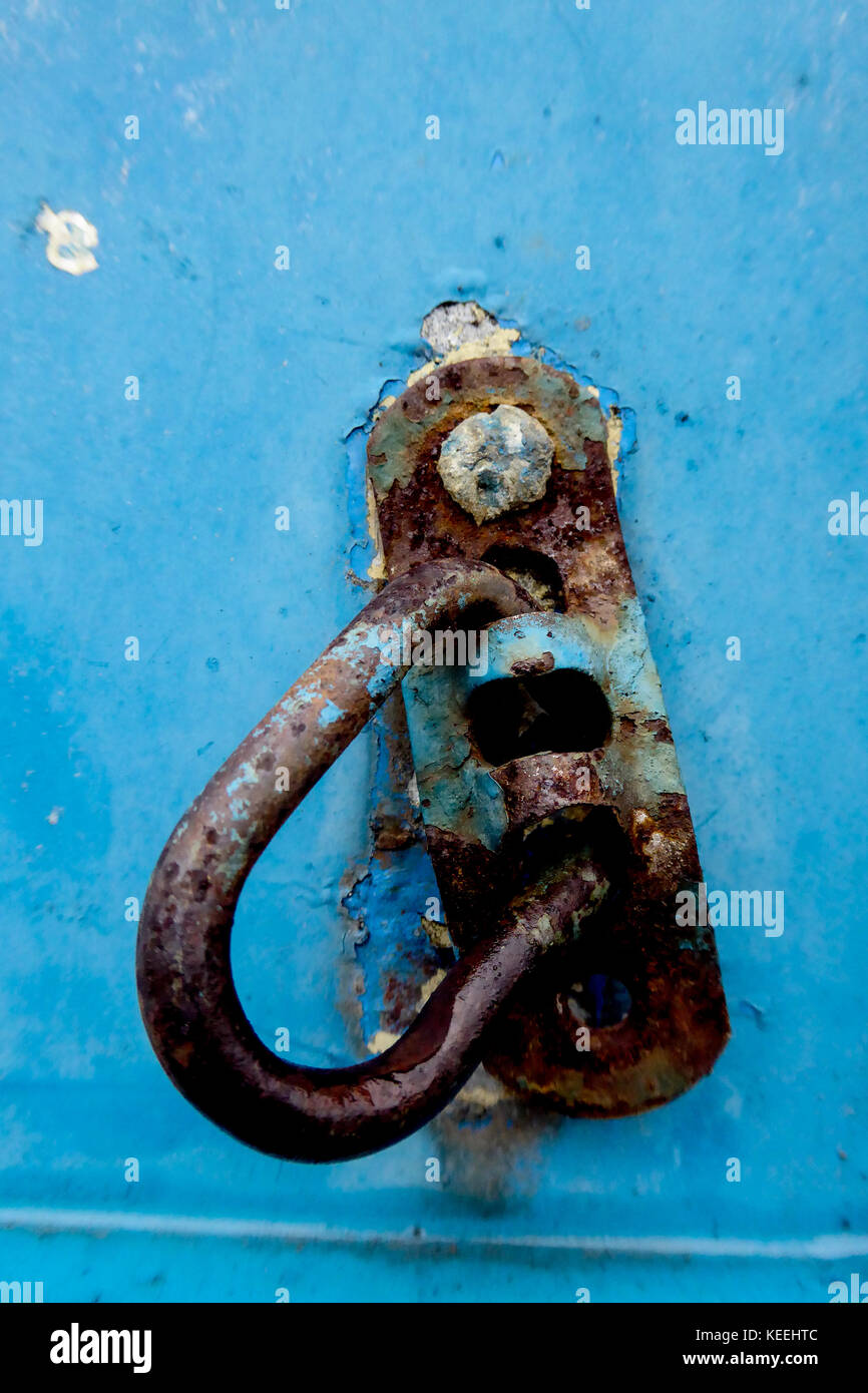 Picture of Rusty metal plate with blue peeled color Stock Photo - Alamy