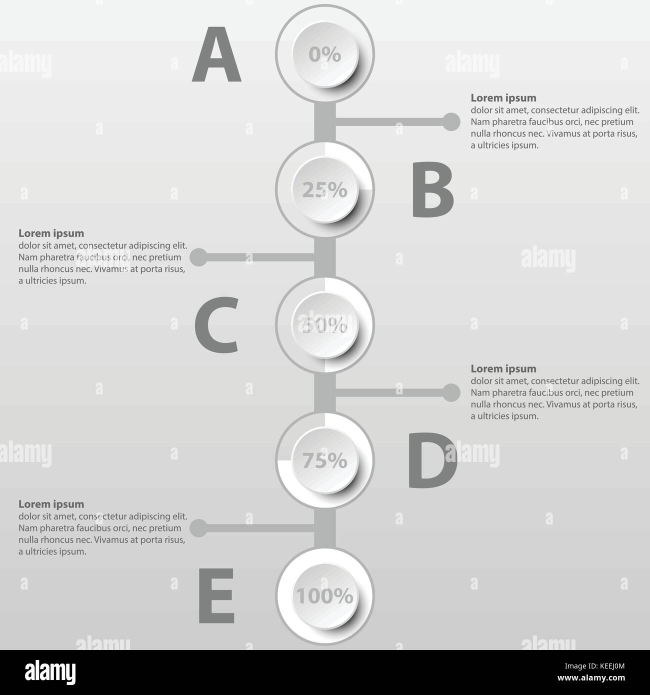 Simple 3D paper circle with percentage level on timeline for website ...