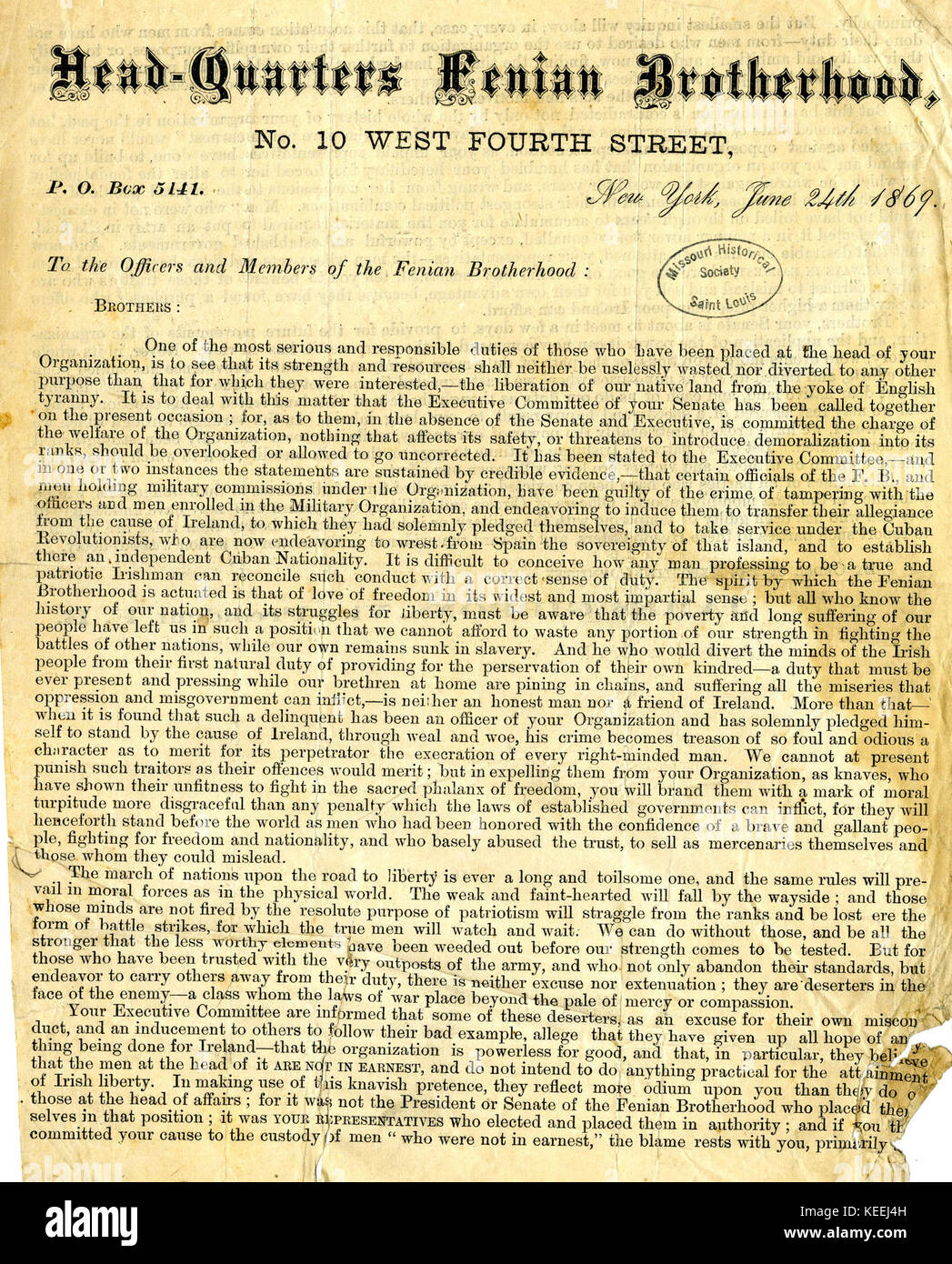 Circular letter of James Gibbons, To the Officers and Members of the ...