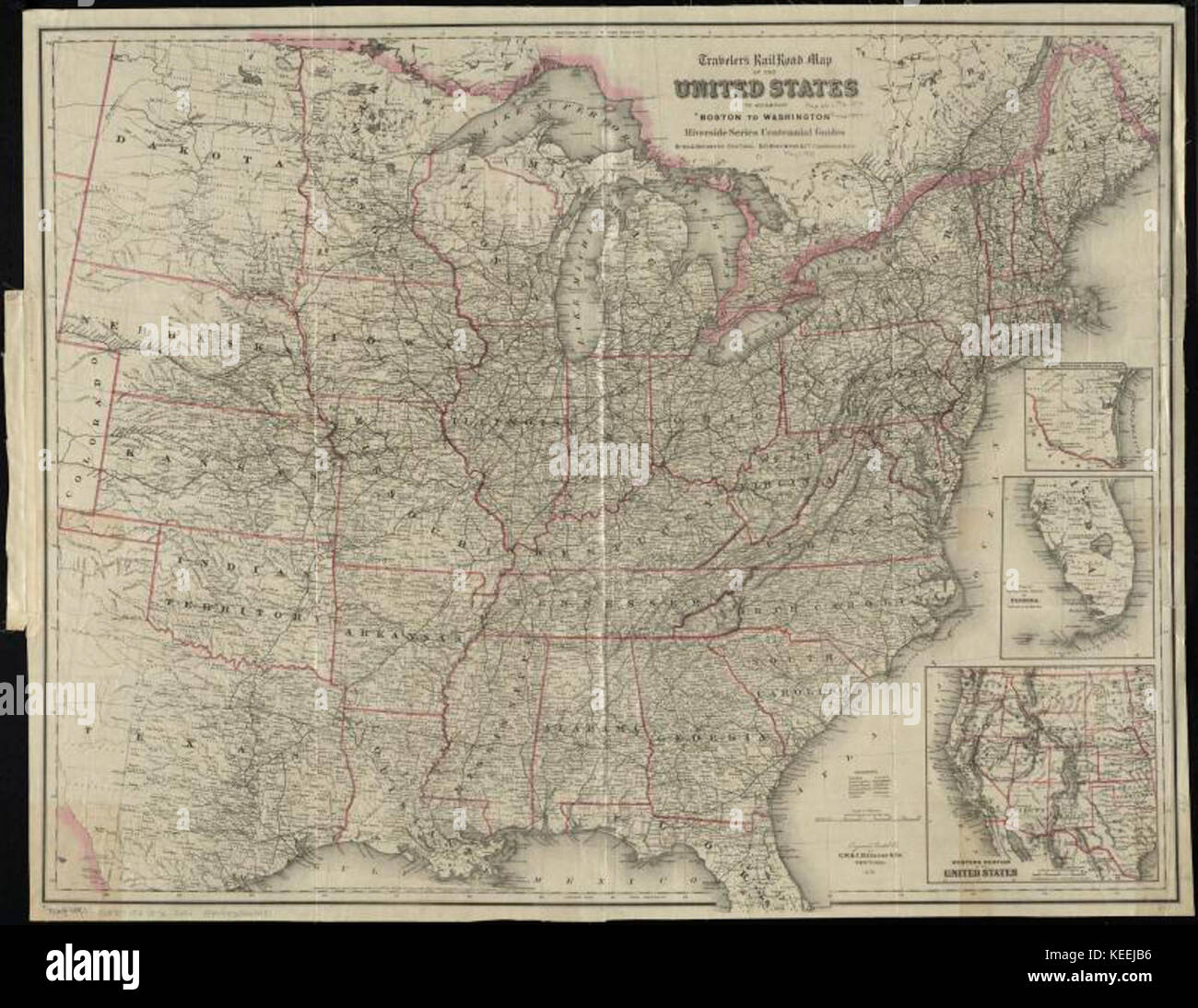 Traveler's rail road map of the United States to accompany Boston to ...