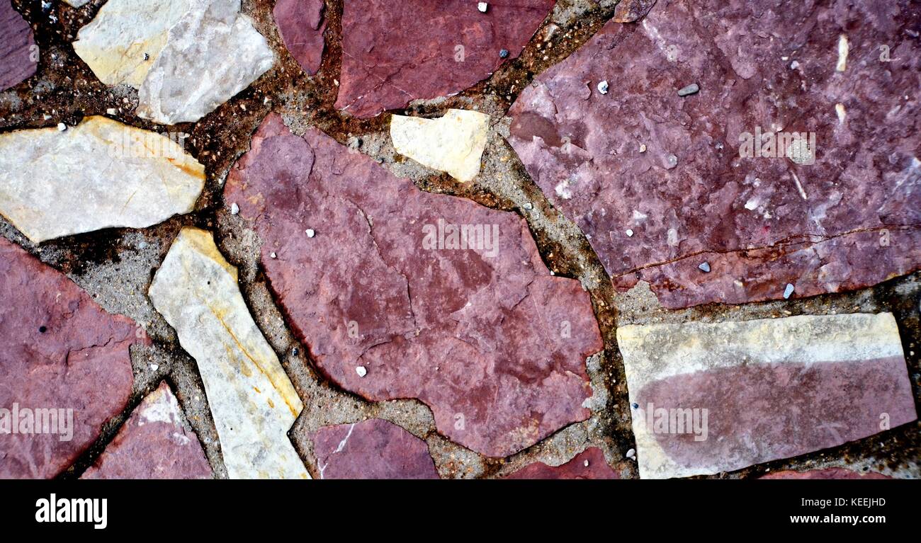 Picture of a Red stone tiles with irregular shape Stock Photo - Alamy