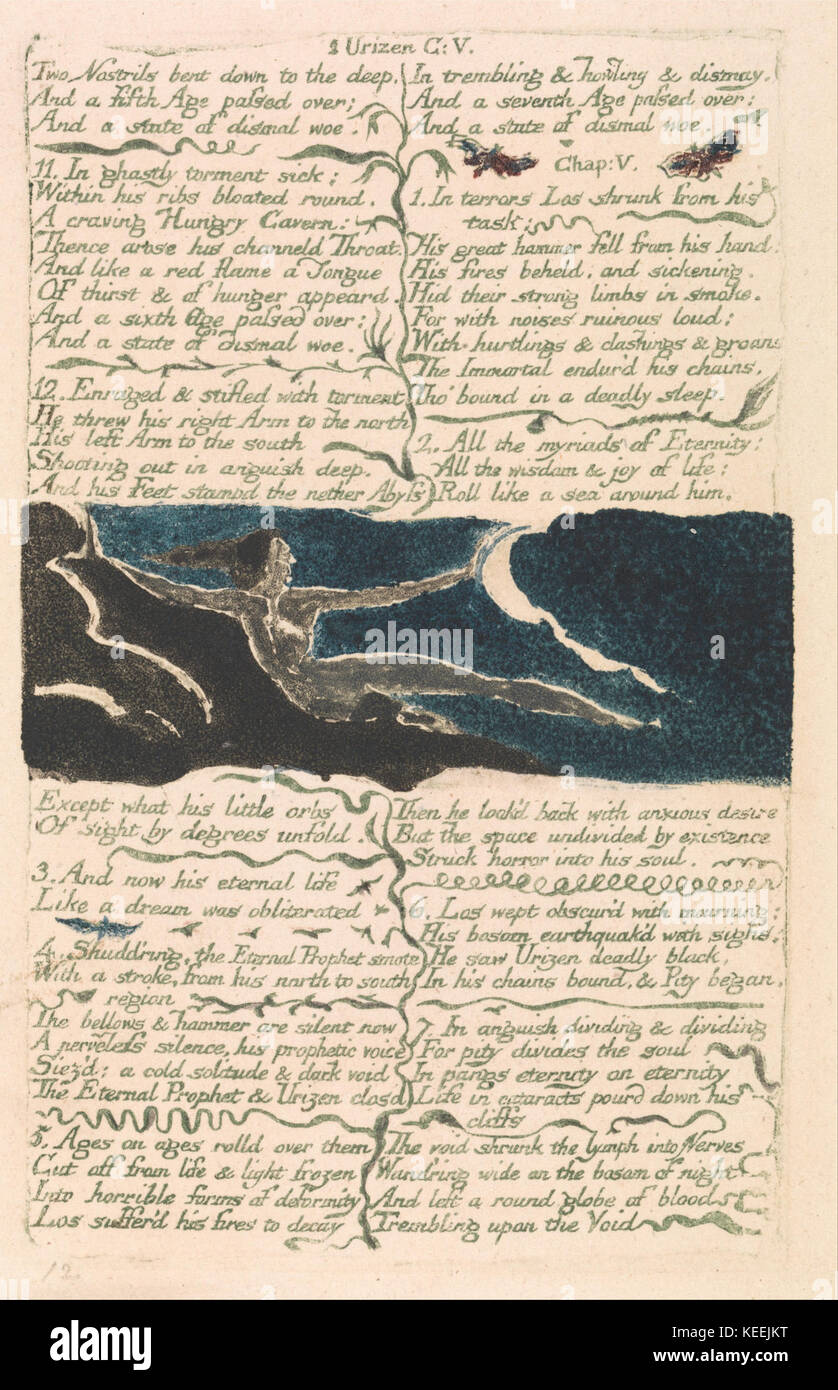 William Blake The First Book of Urizen, Plate 11, Two nostrils bent ...