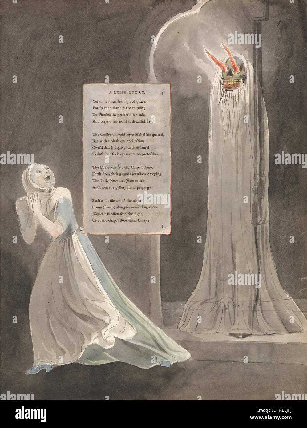 William Blake The Poems of Thomas Gray, Design 31, A Long Story Stock ...