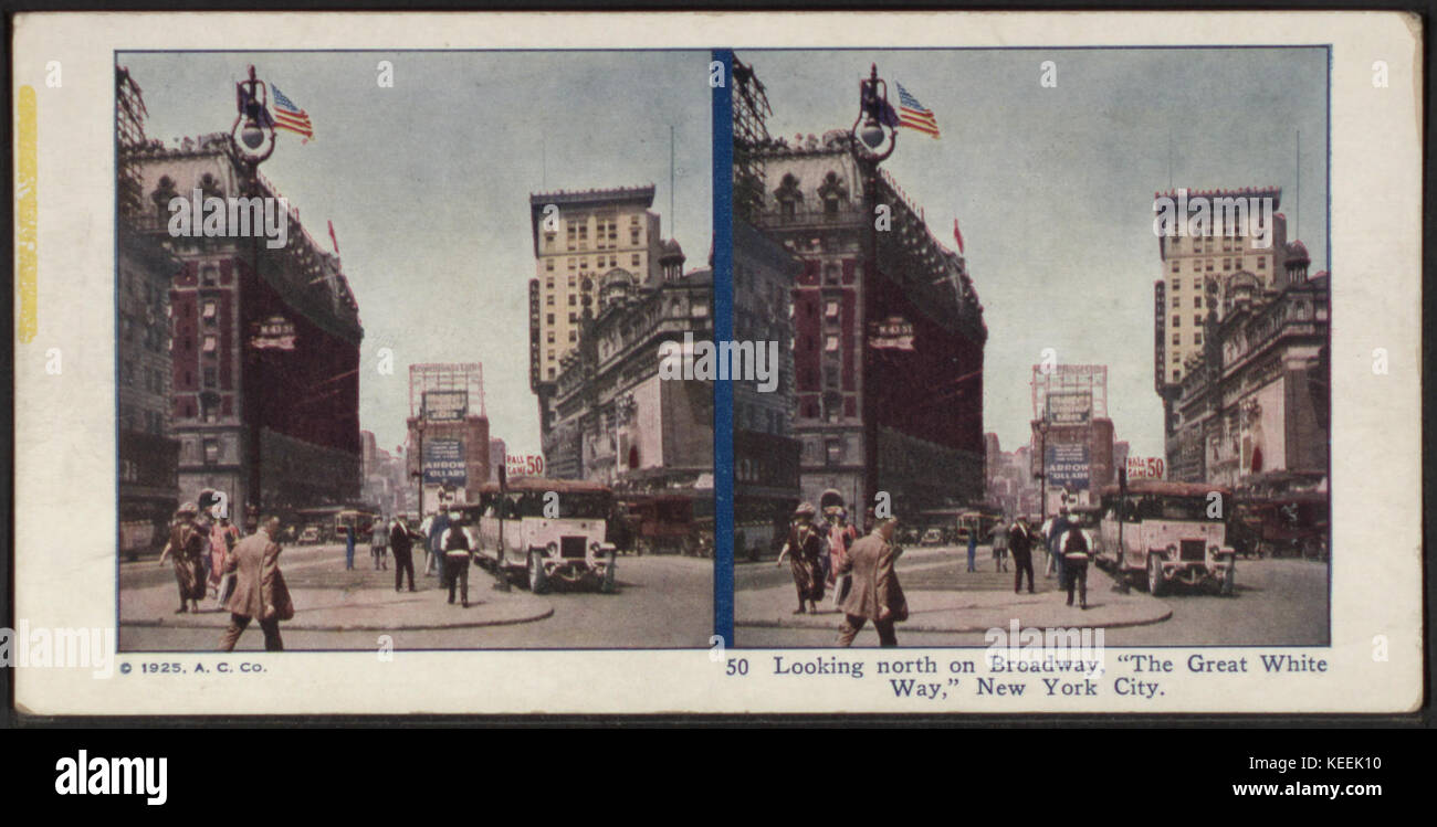 Looking north on Broadway, The Great White Way, New York City, from ...