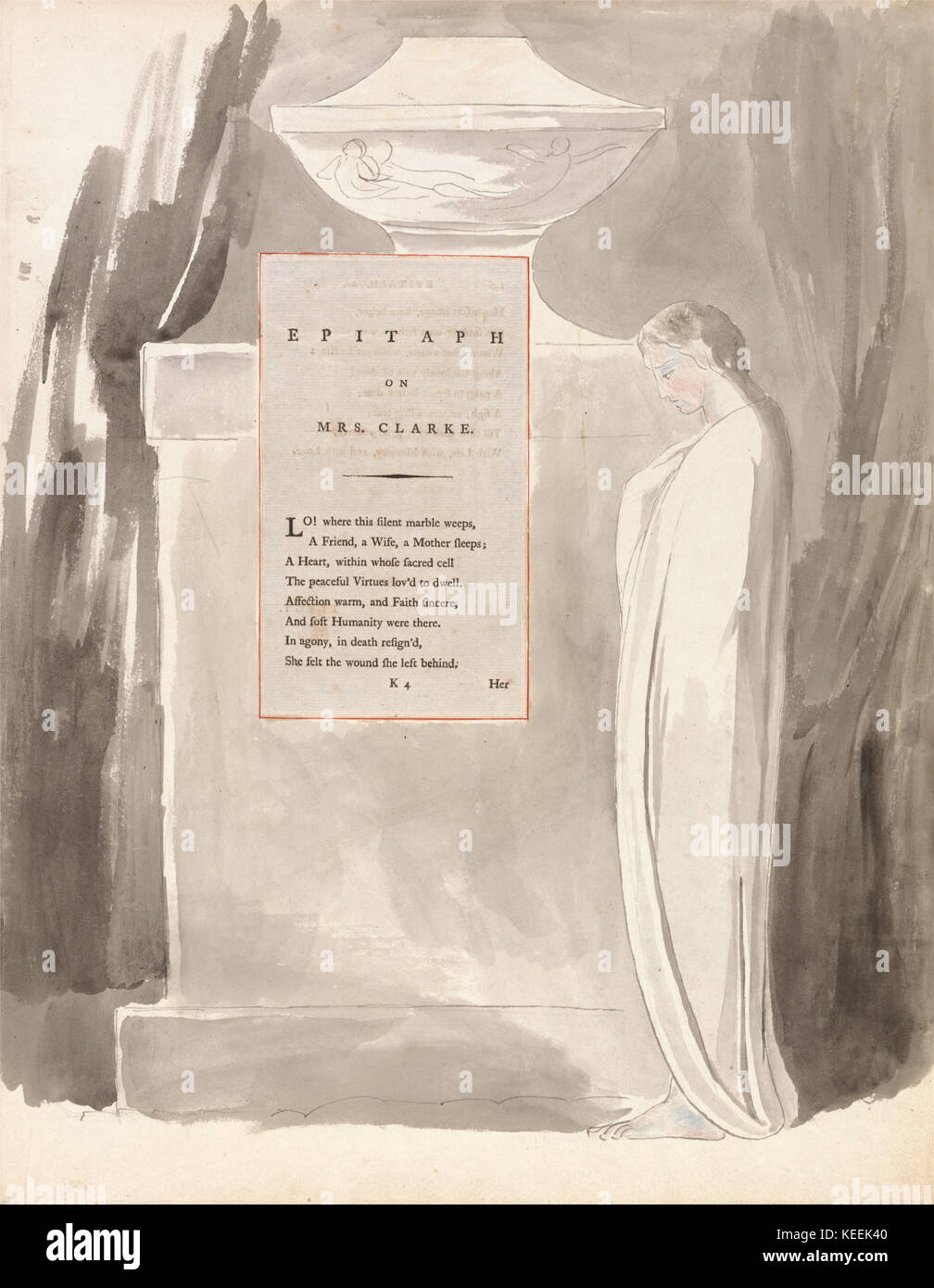 William Blake The Poems of Thomas Gray, Design 103, Epitaph on Mrs ...