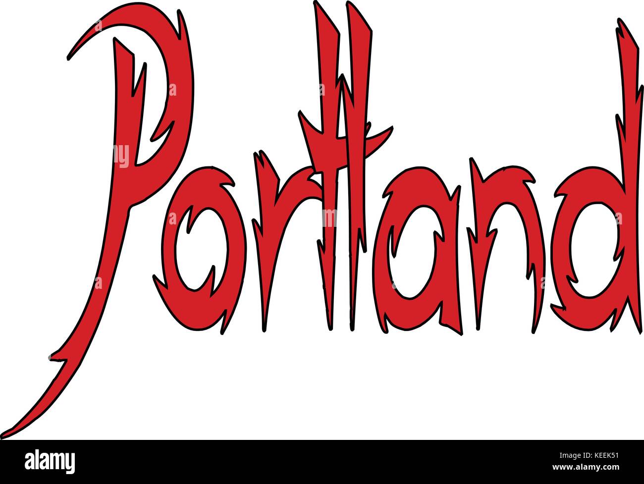 Portland text sign illustration on white Background Stock Vector Image ...