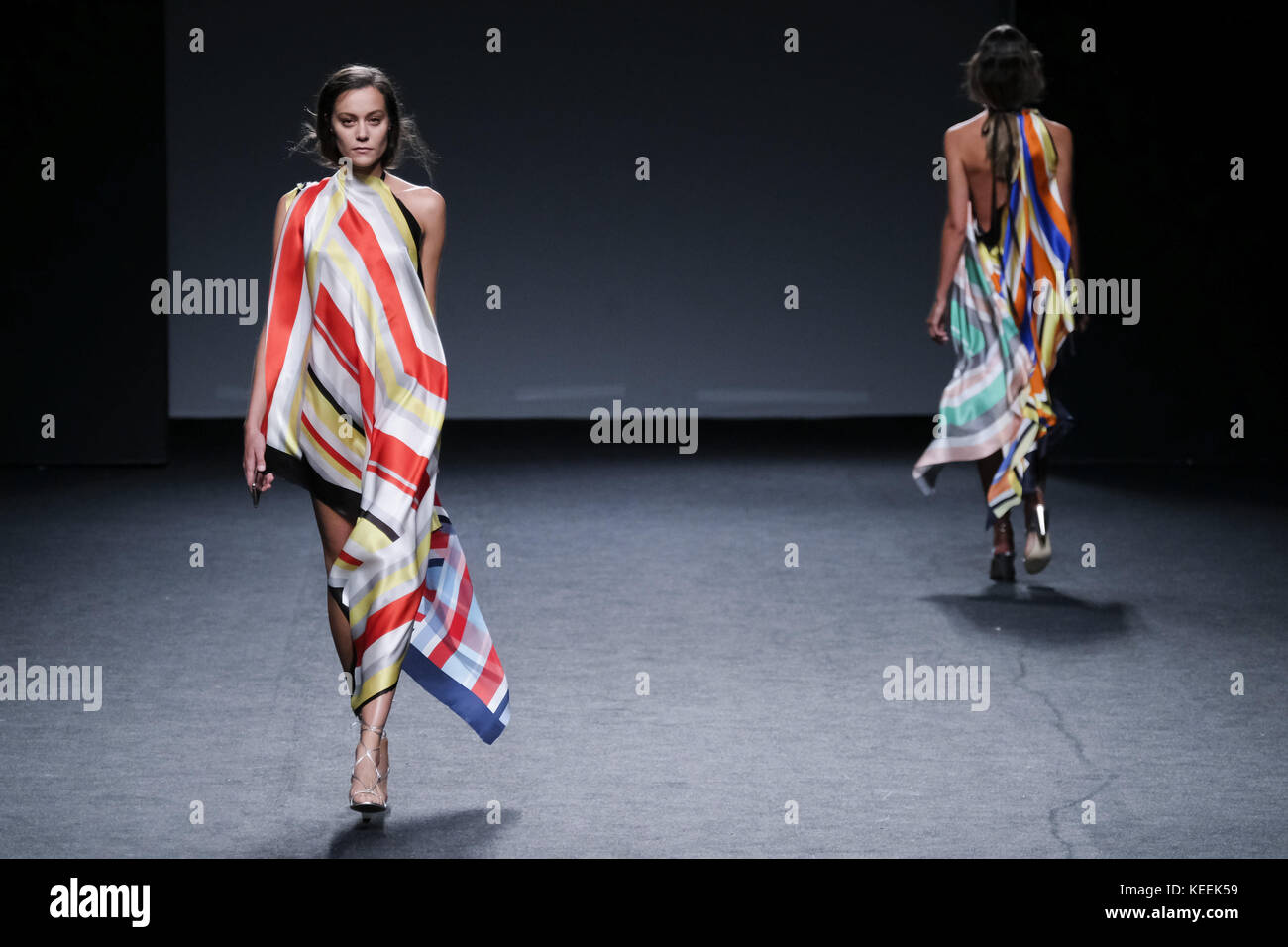 Models on the catwalk at the Celia Valverde show during Mercedes-Benz ...