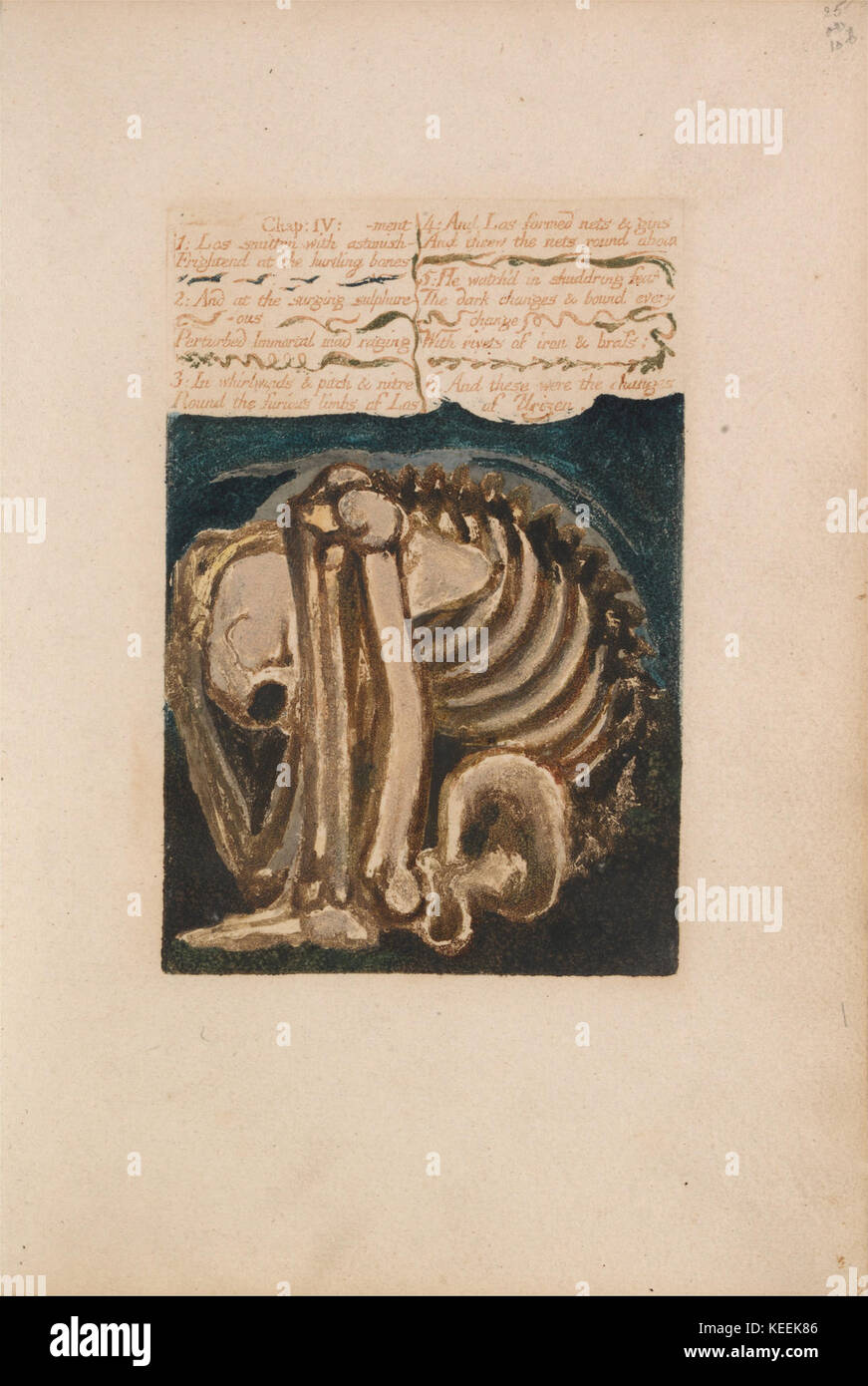 William Blake The First Book of Urizen, Plate 12, Los Smitten with ...