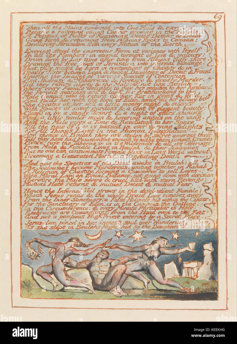 William Blake's 'Jerusalem,' Plate 69, depicts a powerful scene from ...