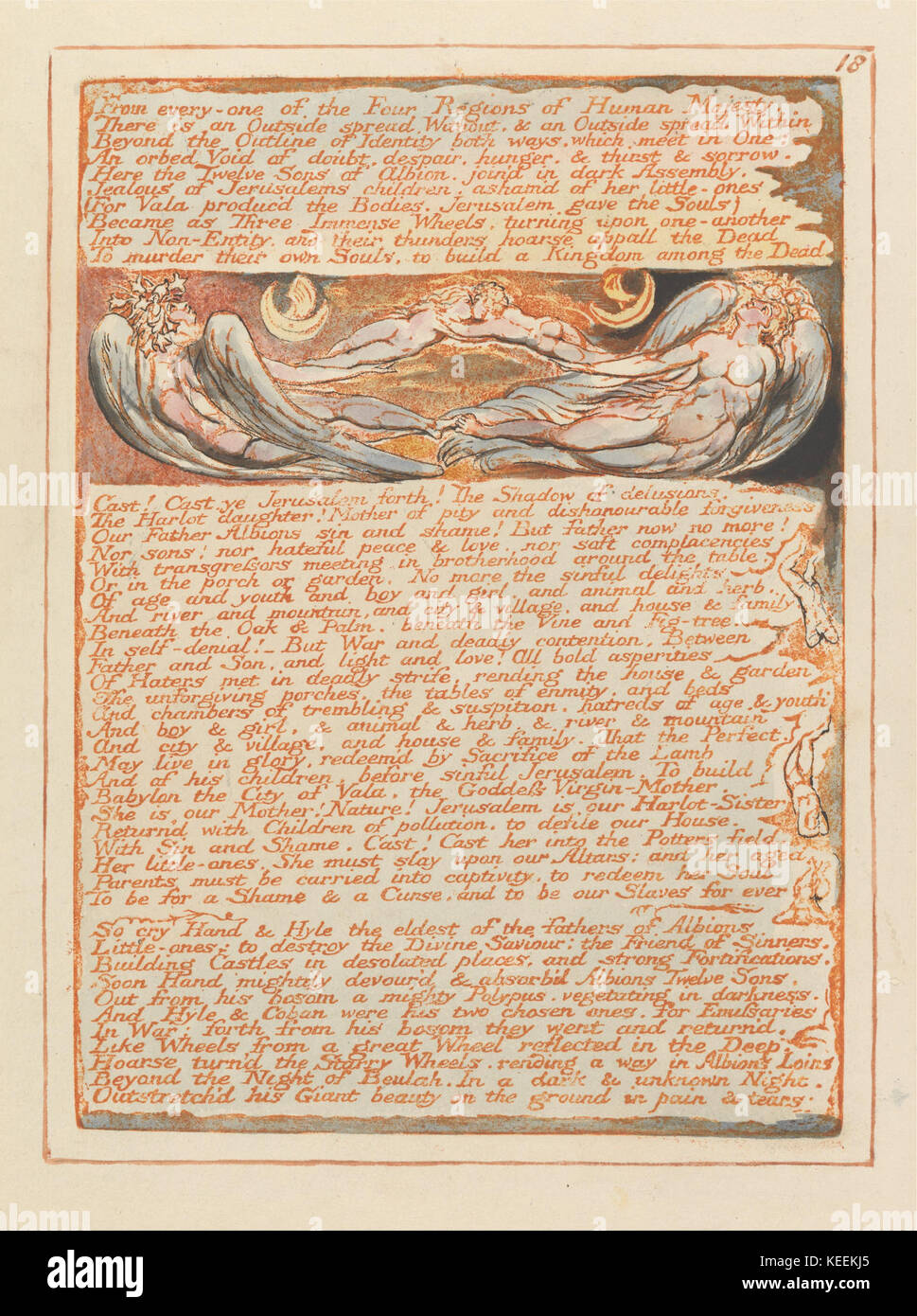 William Blake Jerusalem, Plate 18, From every one of the Four Regions ...