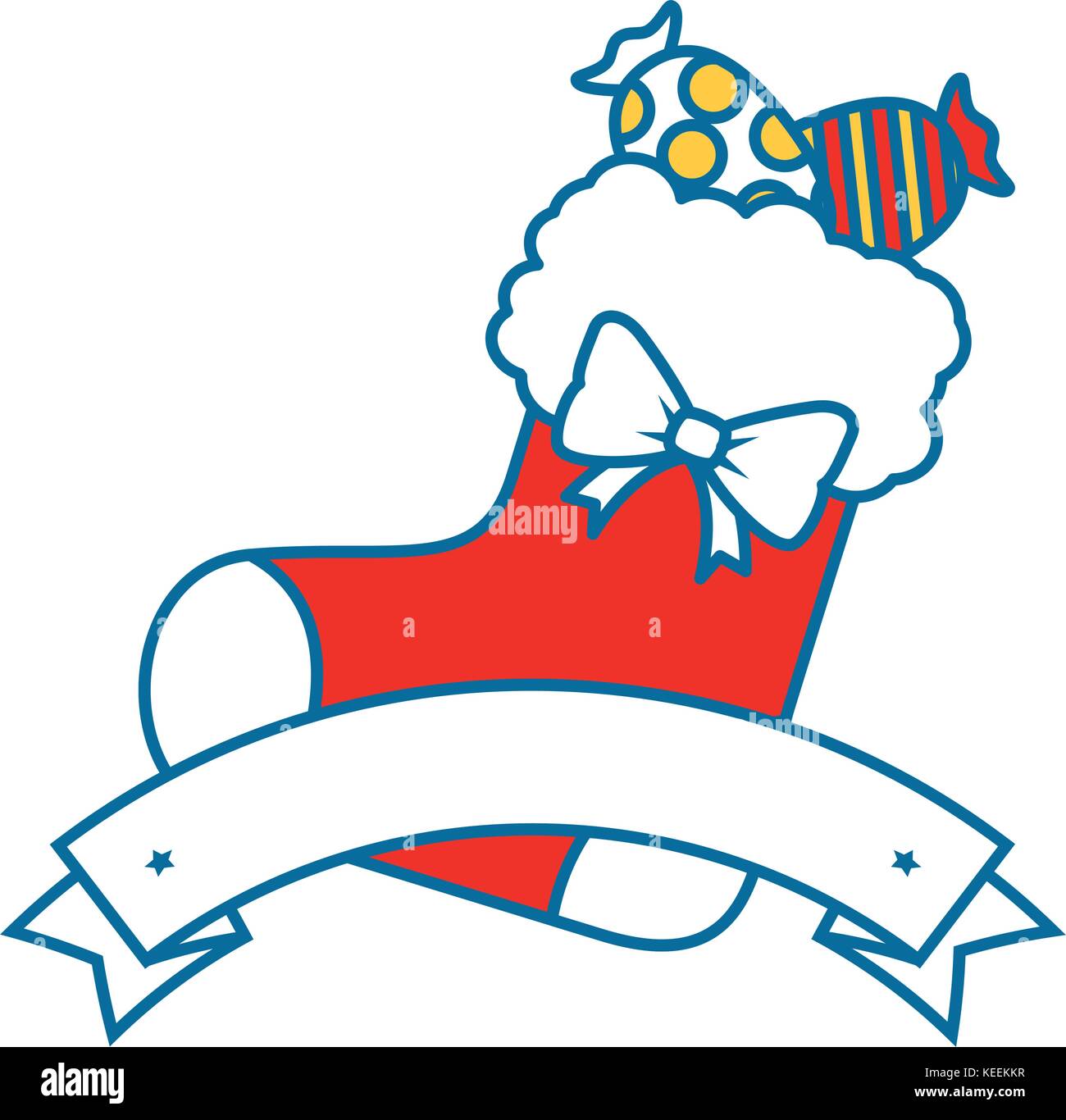 merry christmas socks decorative with candies Stock Vector Image & Art ...