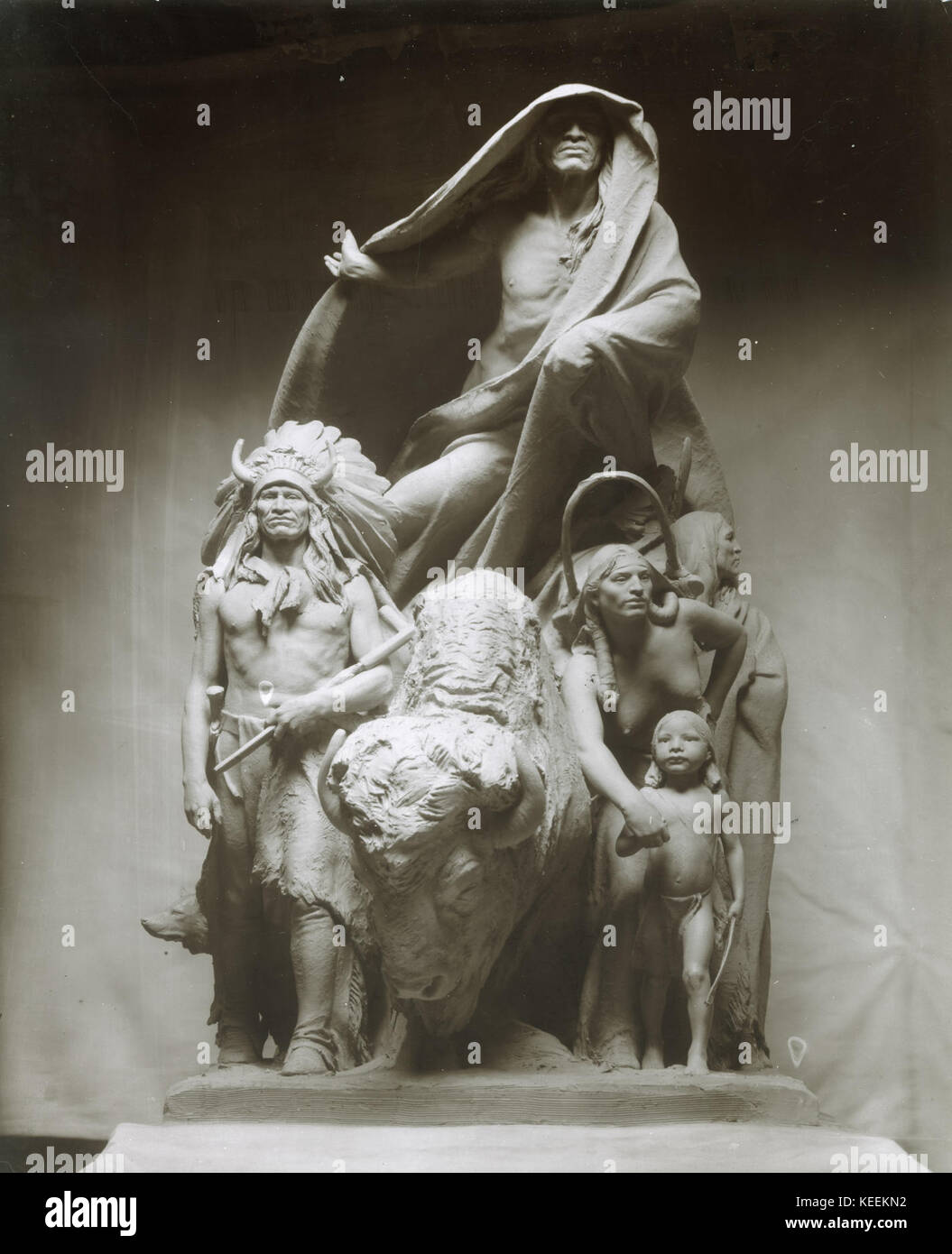 Destiny of the Redman sculpture of American Indians by A.A. Weinmann ...
