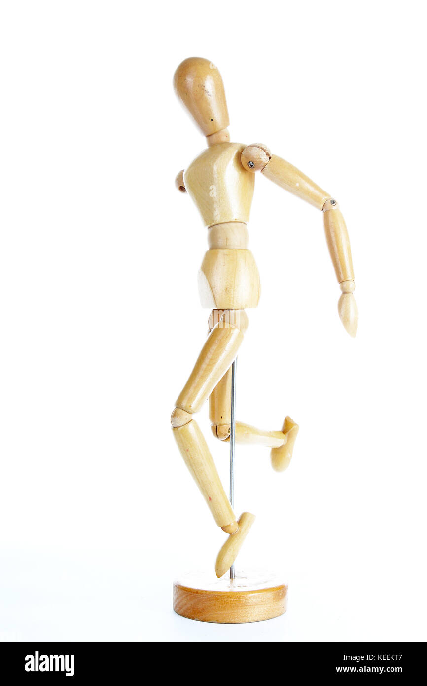 Wooden draw figurine model drawing tool statue Stock Photo - Alamy