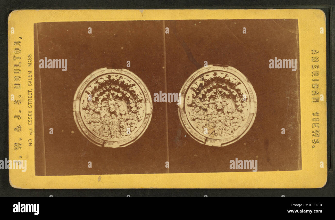 Intricate two part carving in ivory Heaven and Hell, hinged together to ...