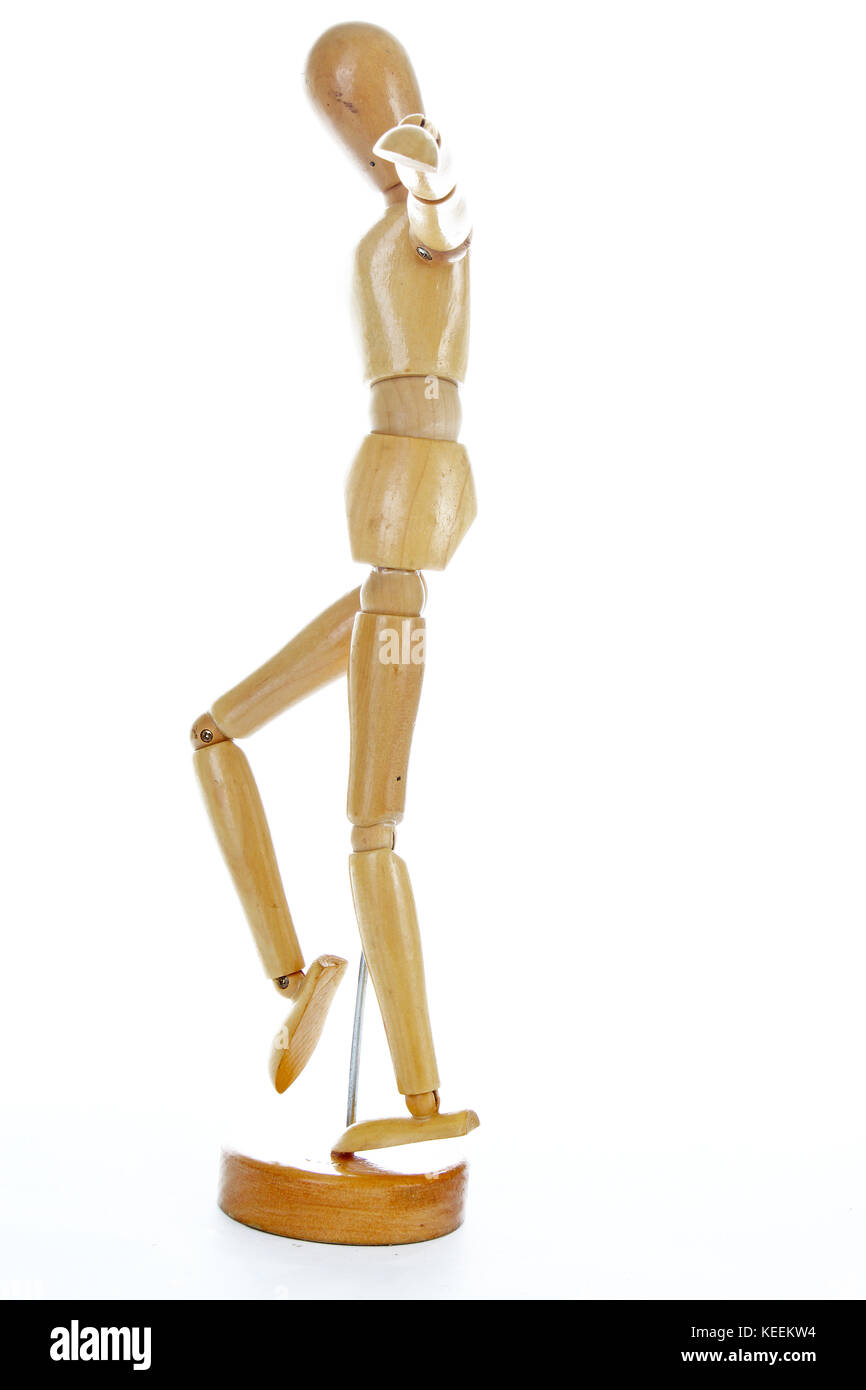 Wooden draw figurine model drawing tool statue Stock Photo - Alamy