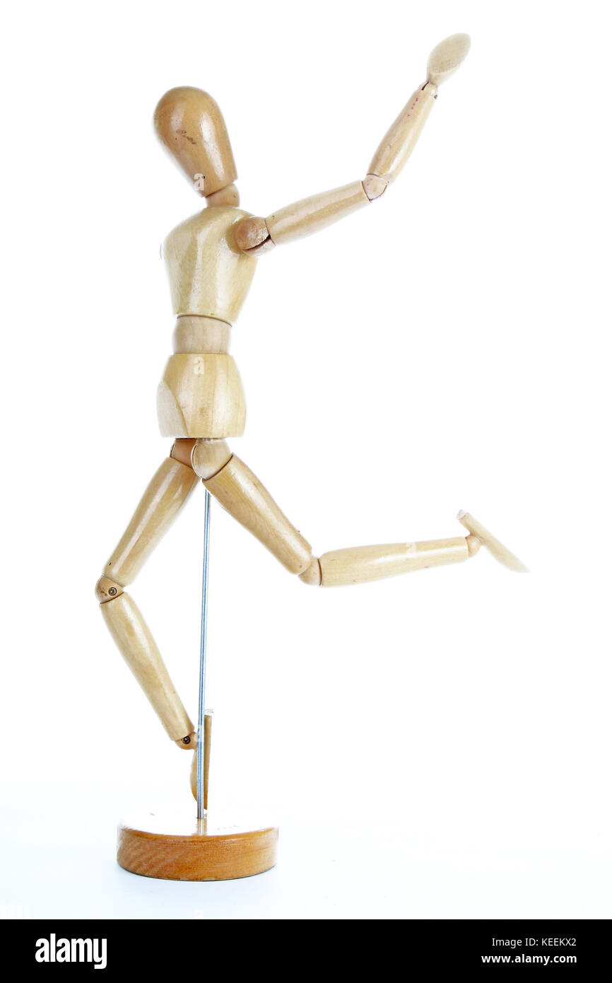 Wooden draw figurine model drawing tool statue Stock Photo - Alamy