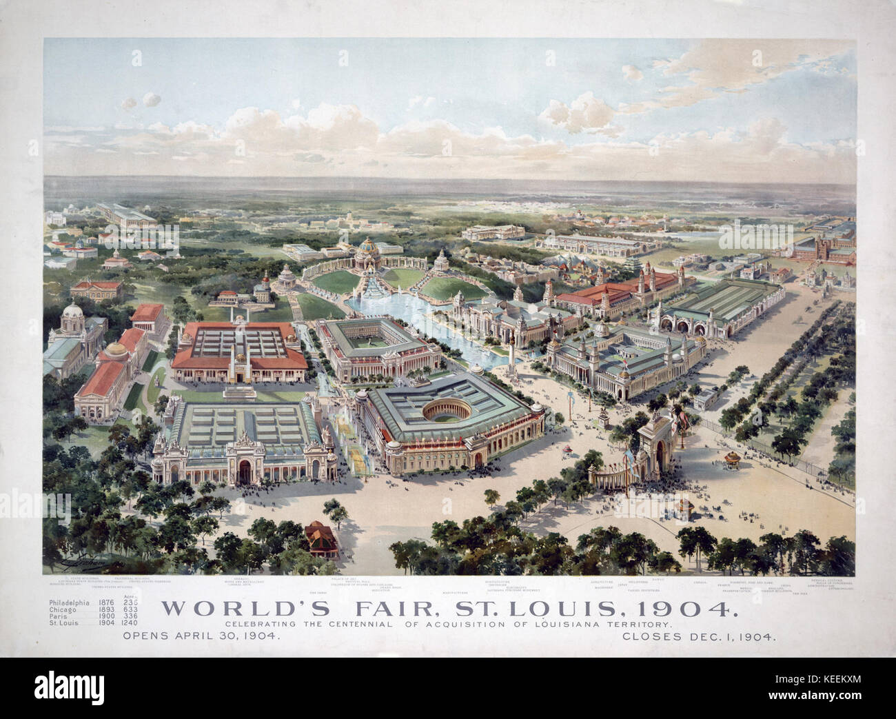 This bird's-eye view of the 1904 World's Fair in St. Louis, also known ...