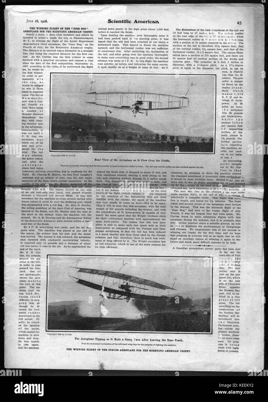 The Winning Flight of the June Bug Aeroplane for the Scientific ...