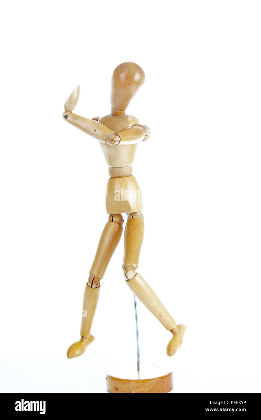 Wooden draw figurine model drawing tool statue Stock Photo - Alamy