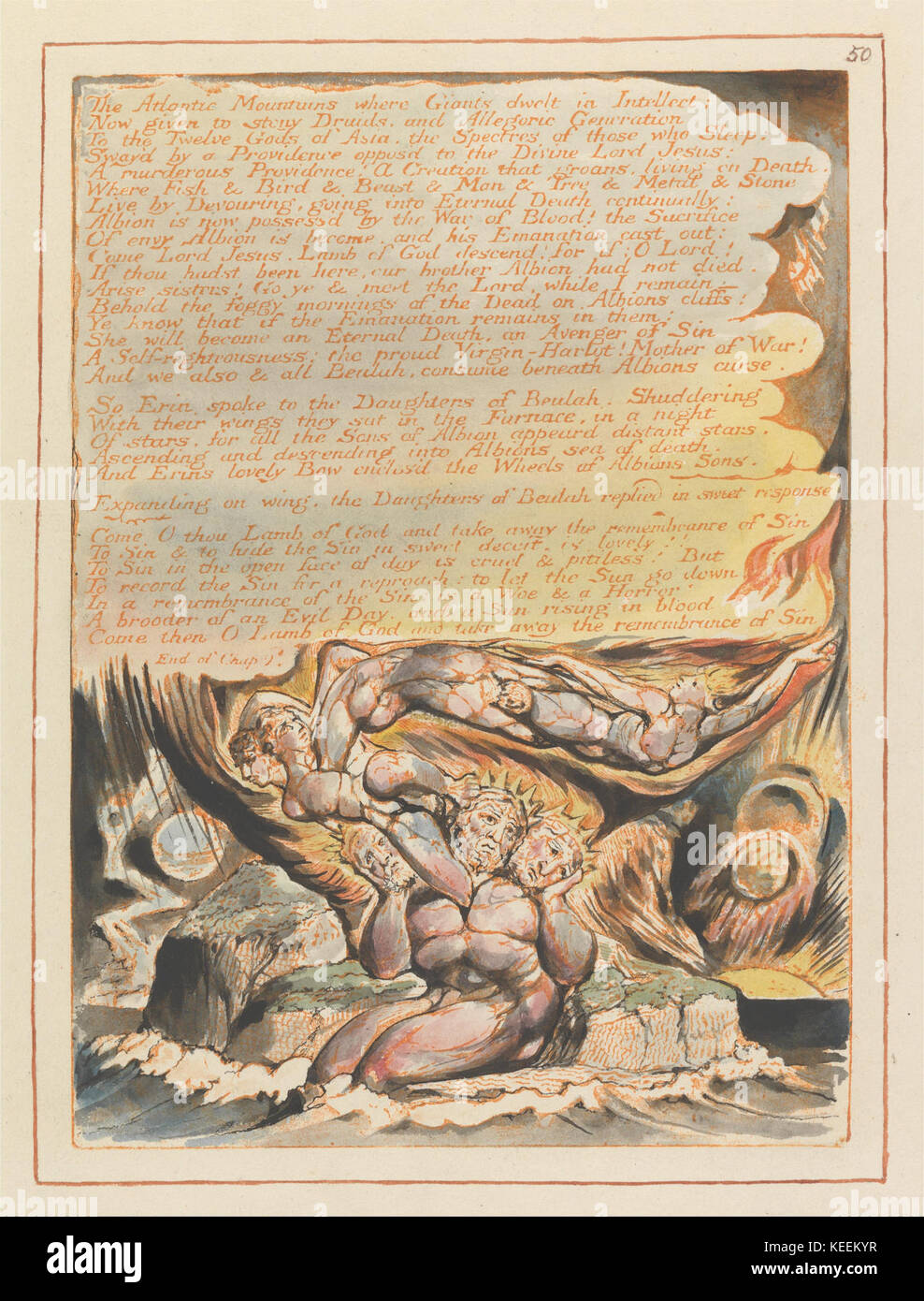William Blake Jerusalem, Plate 50, The Atlantic Mountains Stock Photo ...