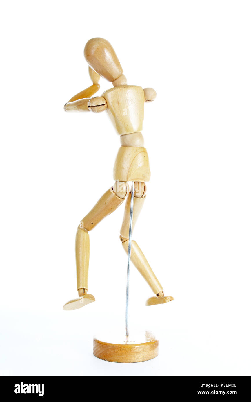 Wooden draw figurine model drawing tool statue Stock Photo - Alamy