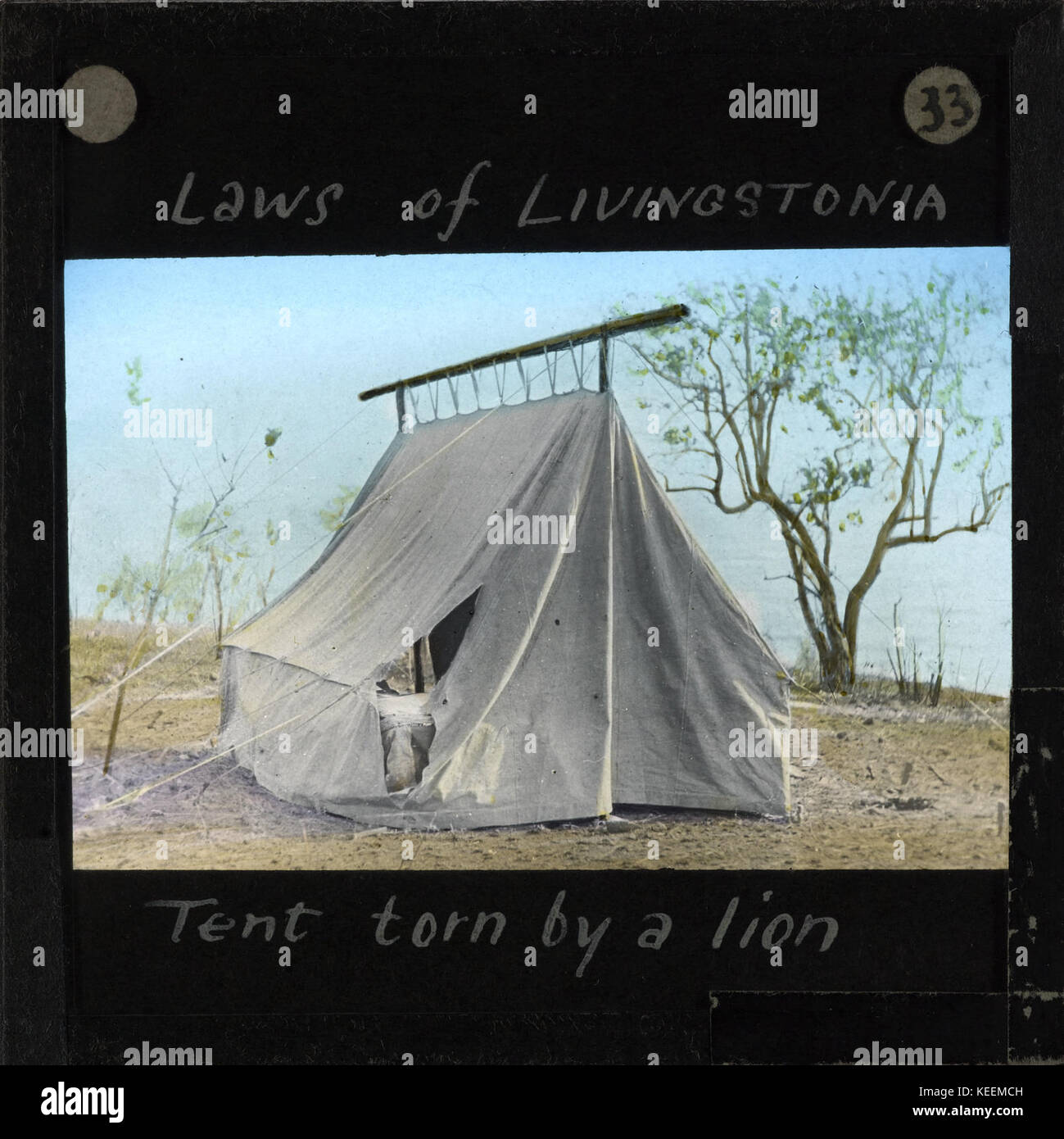 Tent Torn by a Lion , Malawi, (s.d.) (imp cswc GB 237 CSWC47 LS5 1 033 ...