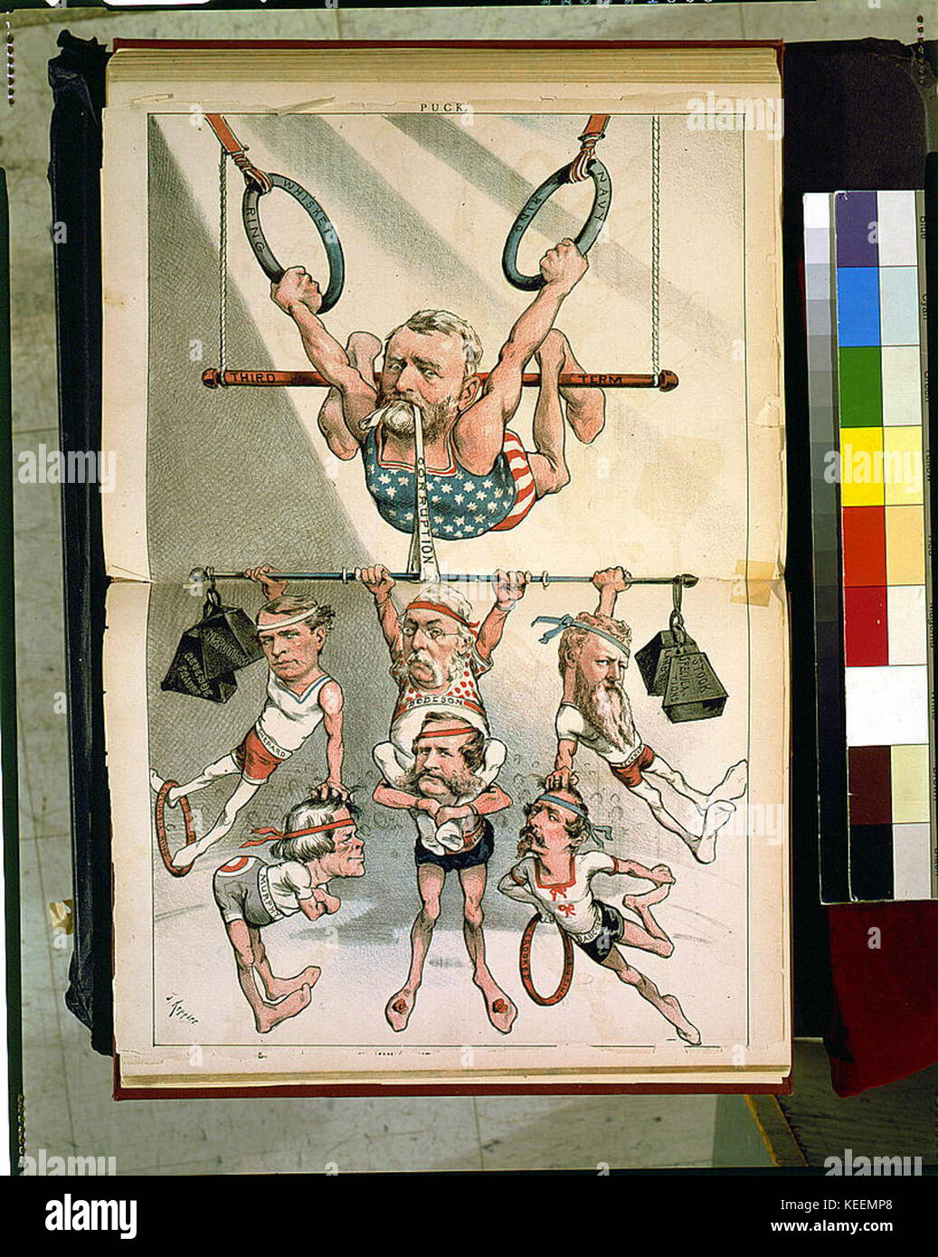 Cartoon showing Ulysses S. Grant, as an acrobat, on trapeze third term ...