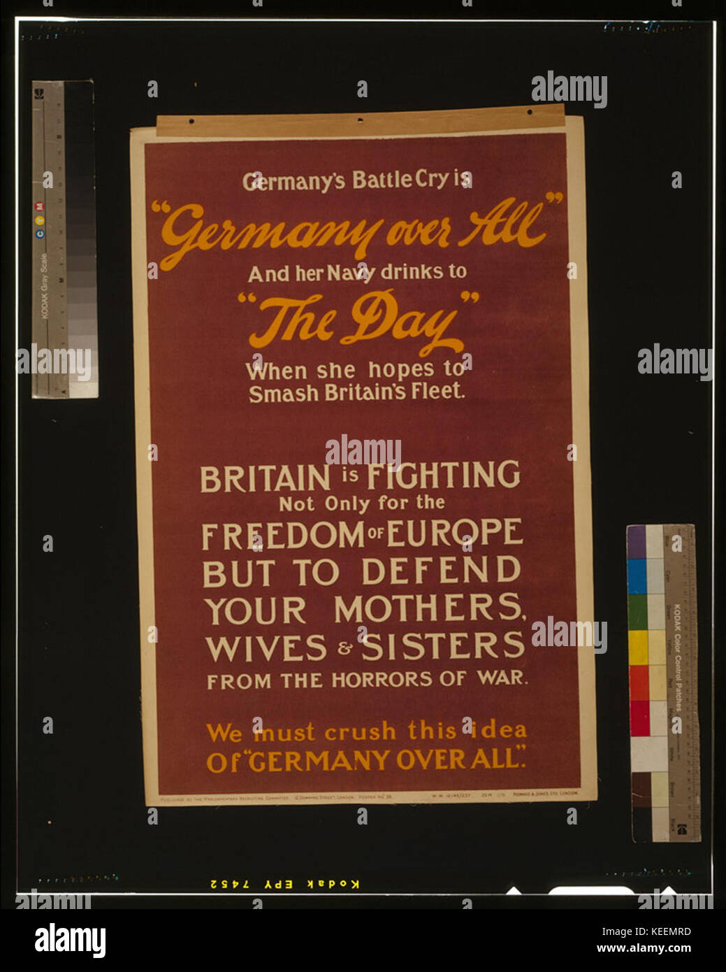 Germany's battle cry is Germany over all and her Navy drinks to the day ...