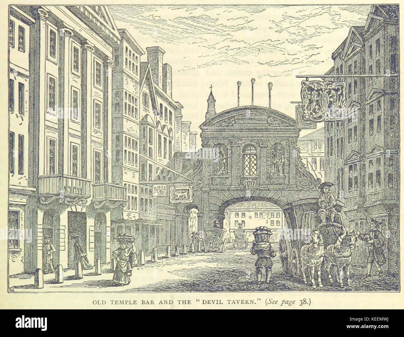 ONL (1887) 1.037 Old Temple Bar and the Devil Tavern Stock Photo - Alamy