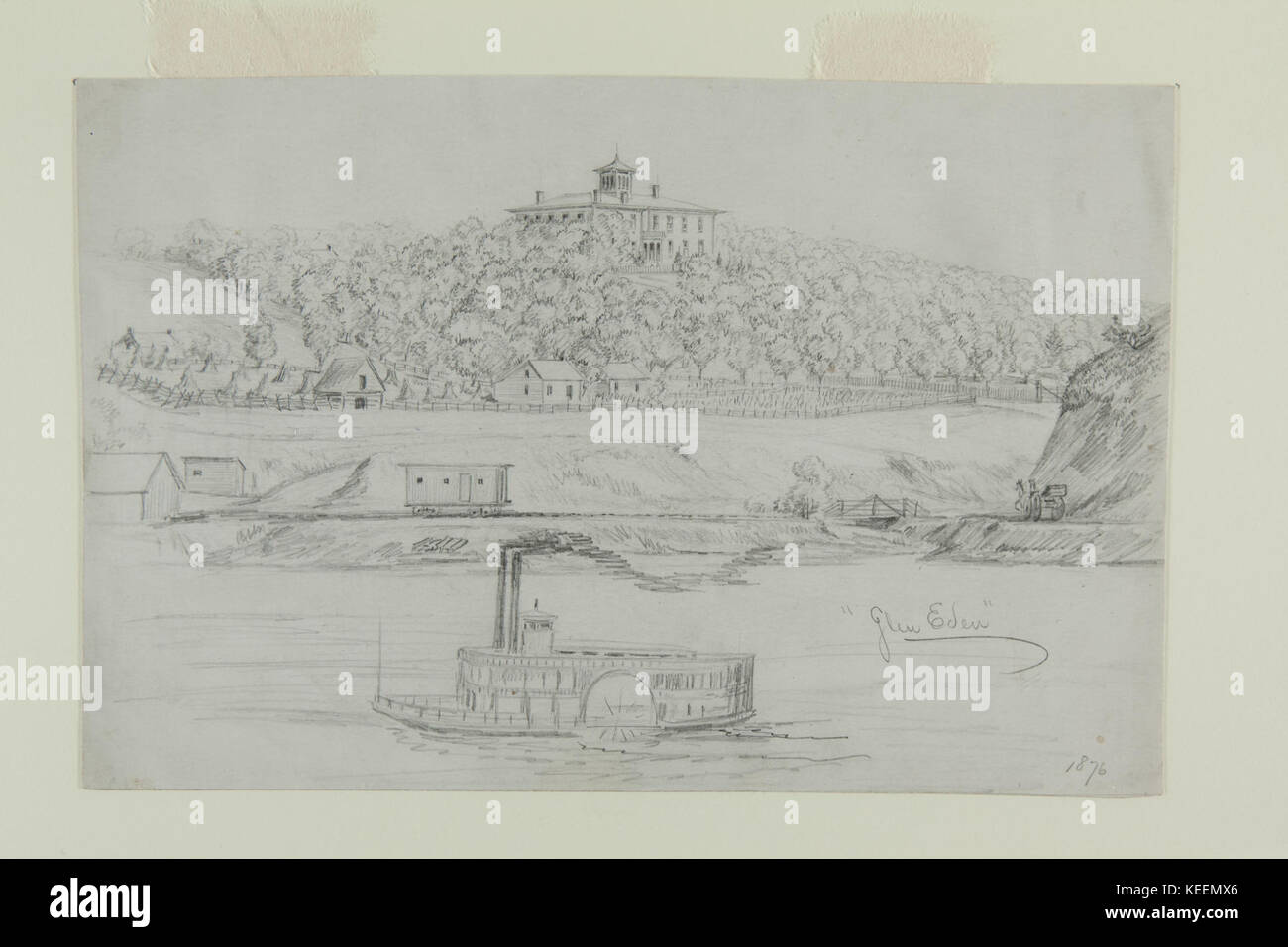 Pencil Drawing Glen Eden by A.B. Greene Stock Photo - Alamy