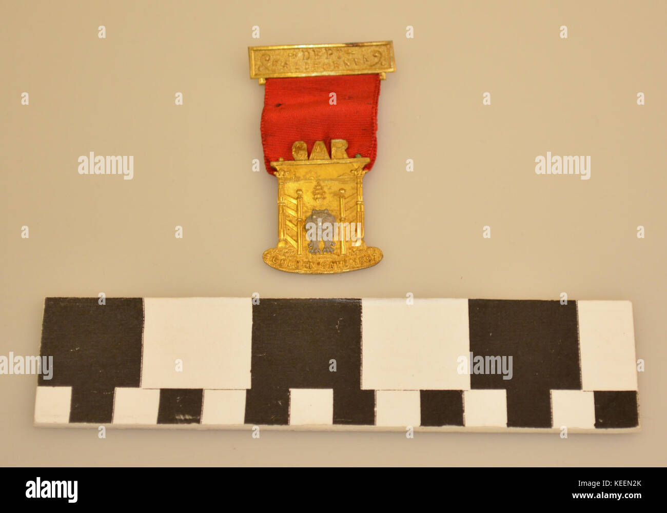 Grand Army of the Republic Golden Gate Ribbon Badge of David Perkins ...