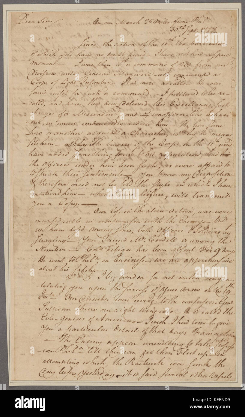 A historical military account by William Heth describing a march of 25 ...