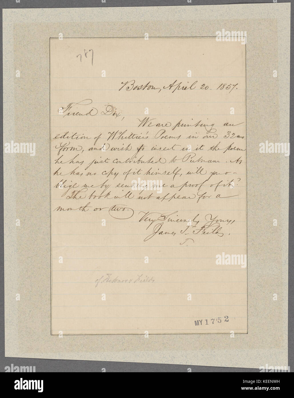 James t fields hi-res stock photography and images - Alamy