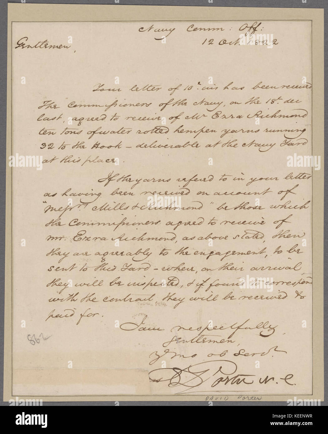 This document from David Porter, a Navy Commander, was sent to ...