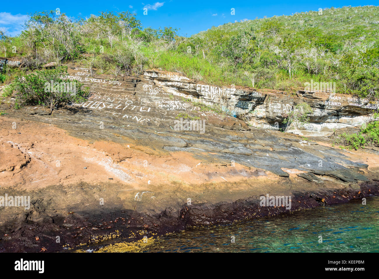 Tagus Cove,Isabela Island,Galapagos MAY 9 2017: The island was favoured ...
