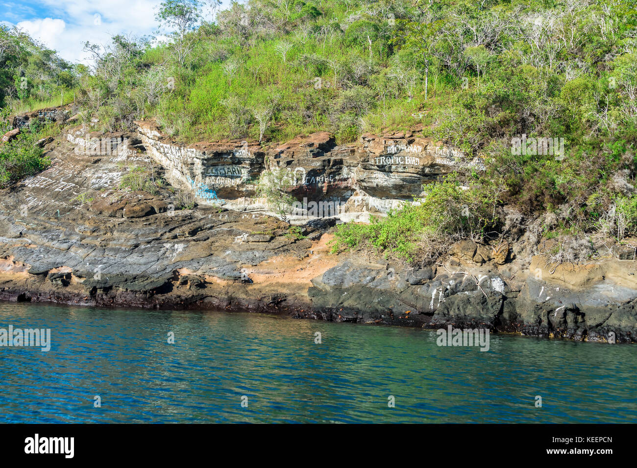 Tagus Cove,Isabela Island,Galapagos MAY 9 2017: The island was favoured ...