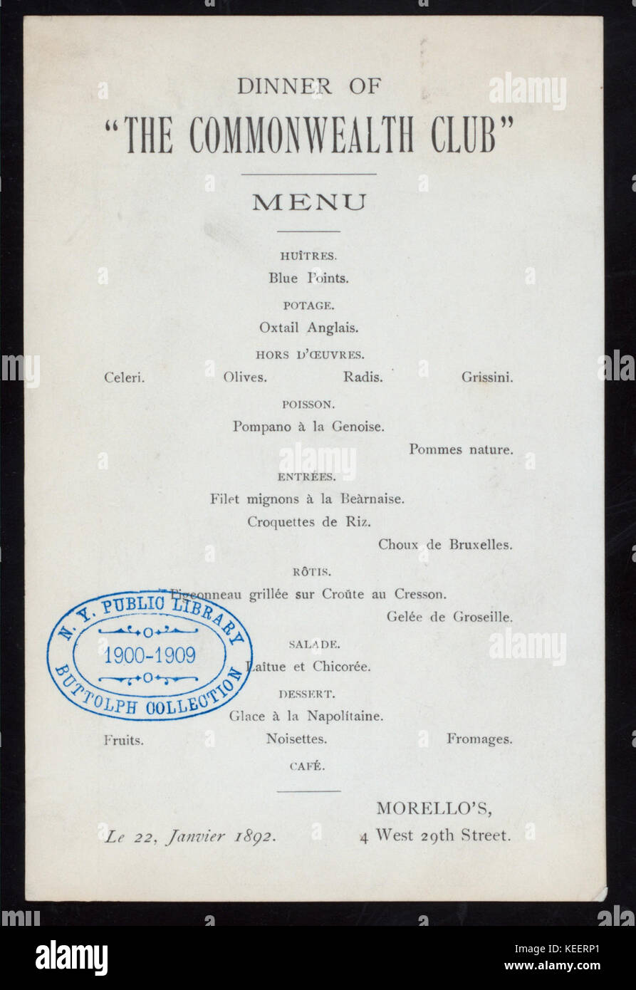 The Commonwealth Club hosted a dinner at Morello's restaurant in New ...