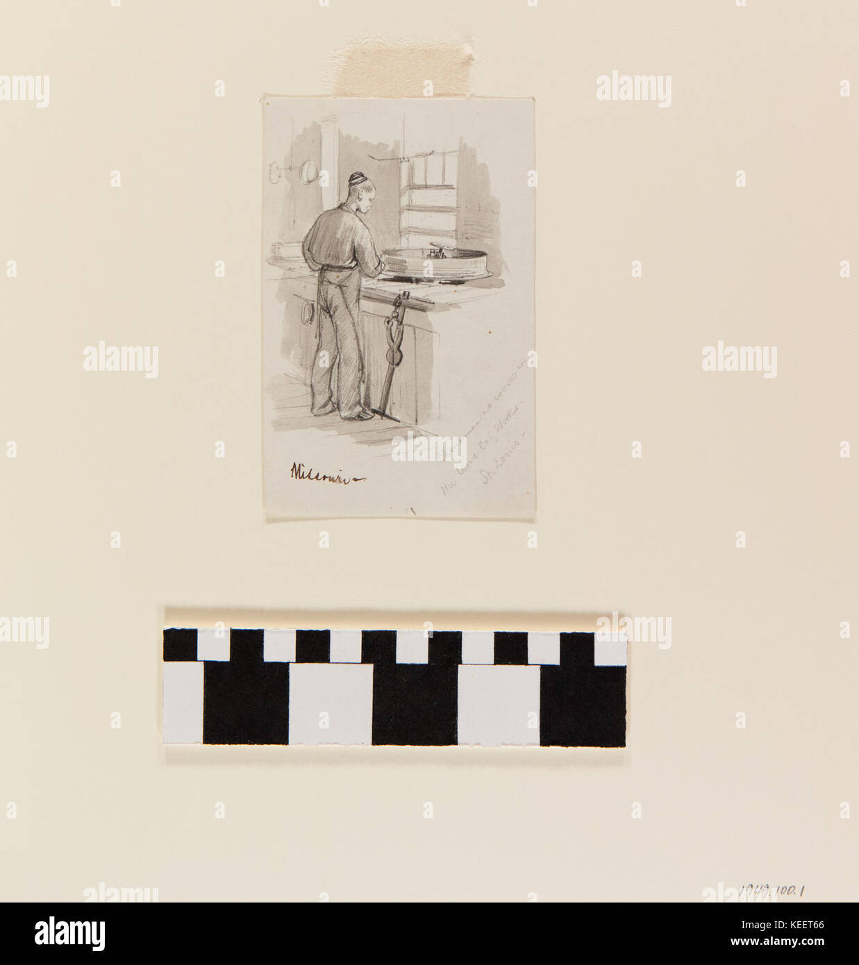 Drawing Chinaman at Work in the Wire Co. Works by James Wells Champney ...