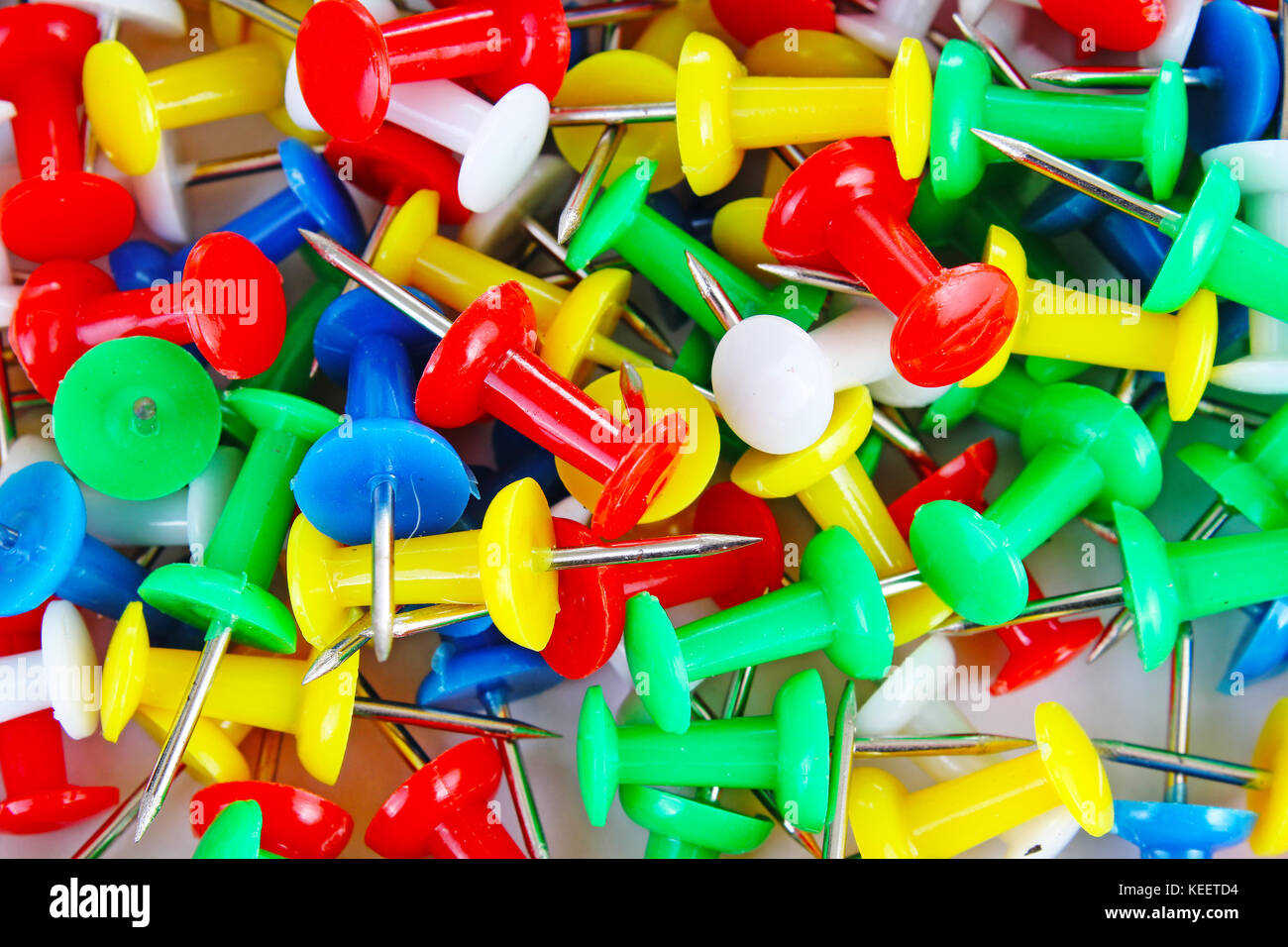 Pin closeup texture pattern background. Colorful pins Stock Photo - Alamy