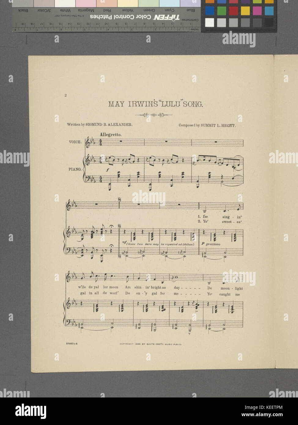May Irwin's Lulu song (NYPL Hades 464214 1709632 Stock Photo - Alamy