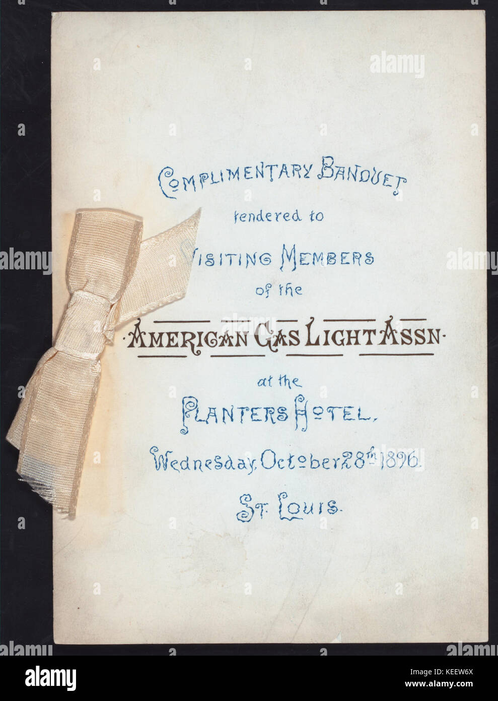 BANQUET TO VISITING MEMBERS (held by) AMERICAN GAS LIGHT ASSOCIATION ...