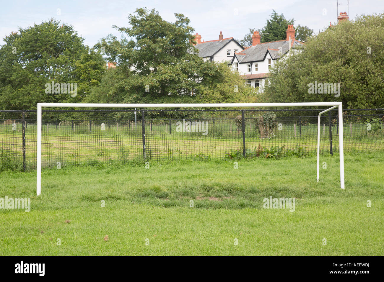 Football Goal Posts on Grass Pitch Stock Photo - Alamy