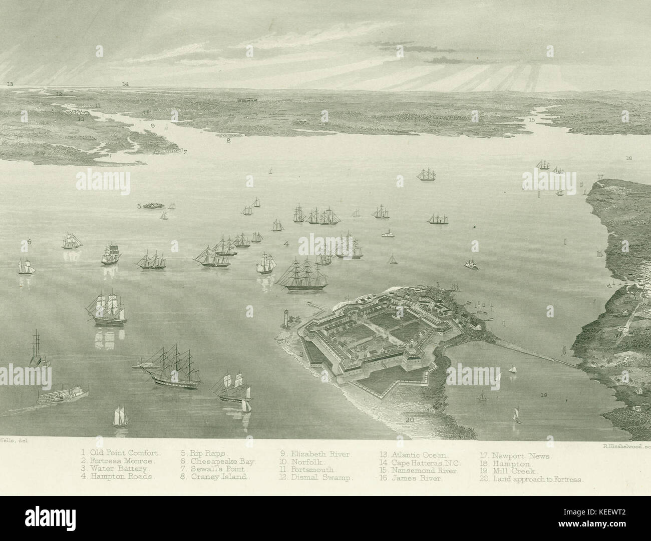 Fortress Monroe , VA and its Vicinity Stock Photo - Alamy