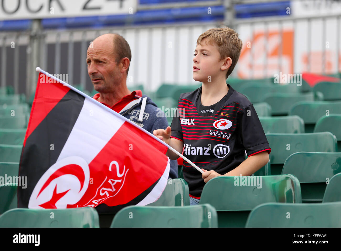 Saracens fans in the stands Stock Photo - Alamy