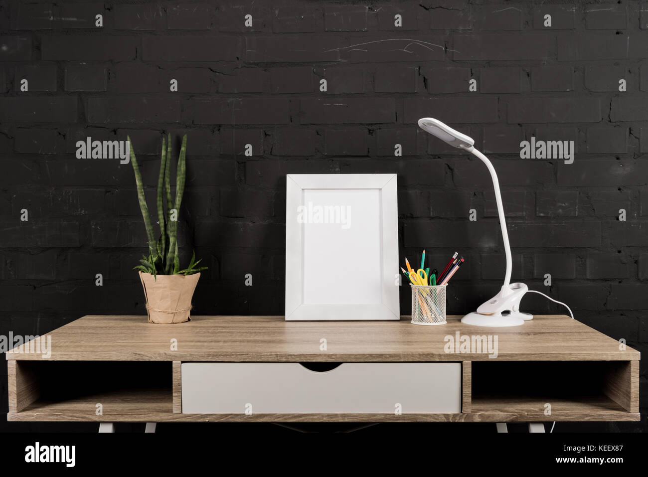 Office workplace with photo frame hi-res stock photography and images ...