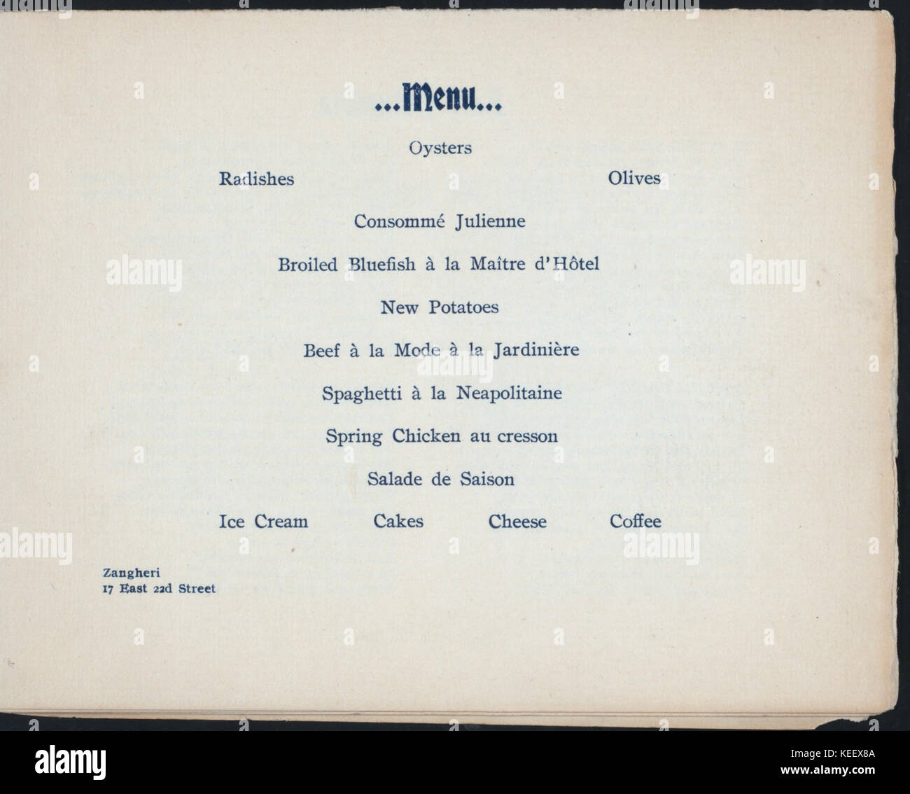 COMPLIMENTARY DINNER (held by) BOOKSELLER'S LEAGUE MEMBERS (at) ZAGHERI ...