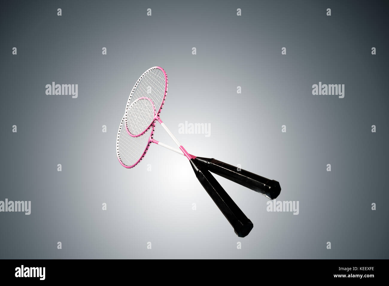 Color photo of two rackets for badminton Stock Photo - Alamy